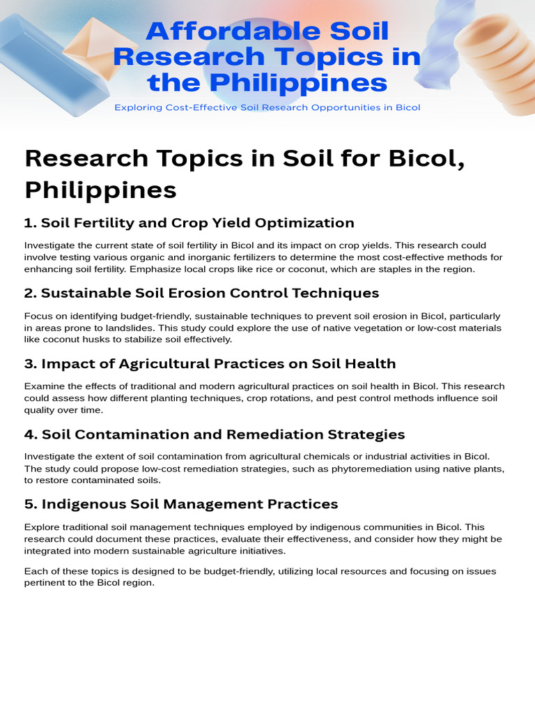 Research Physical Science Soil | PDF