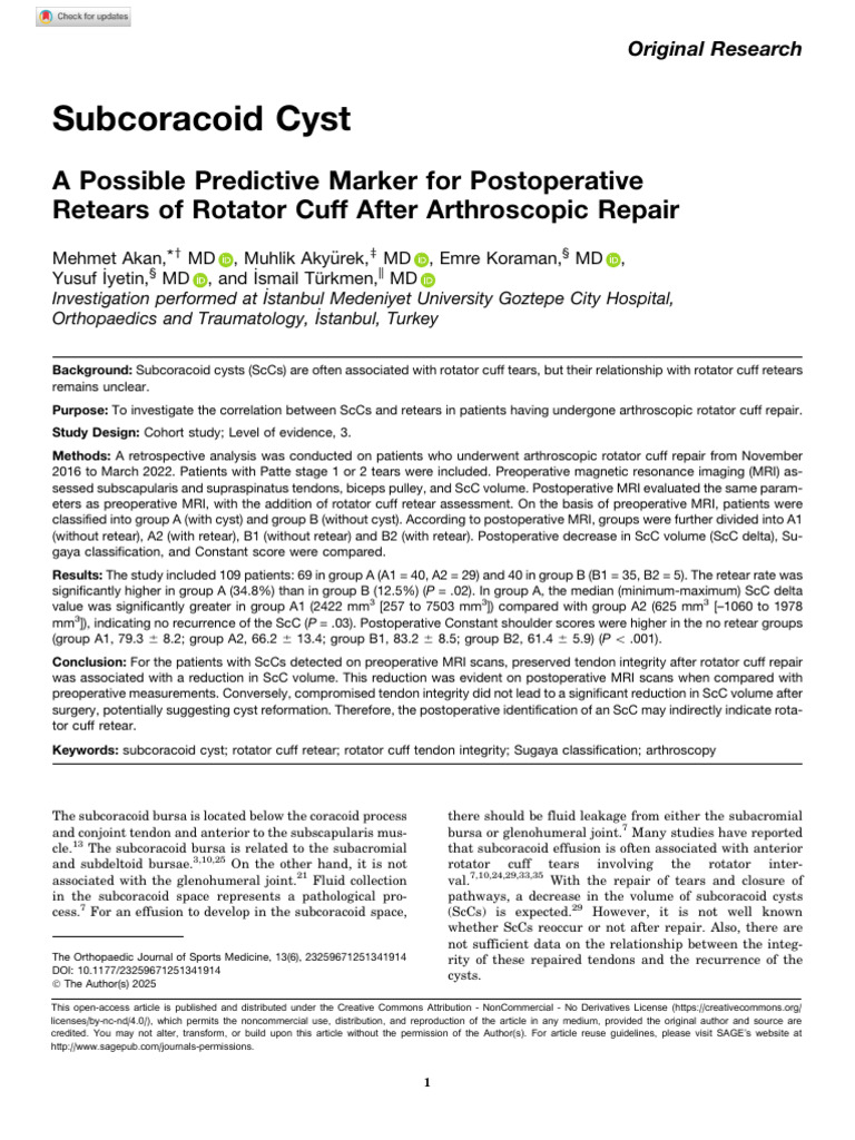 Akan Et Al 2025 Subcoracoid Cyst A Possible Predictive Marker For ...