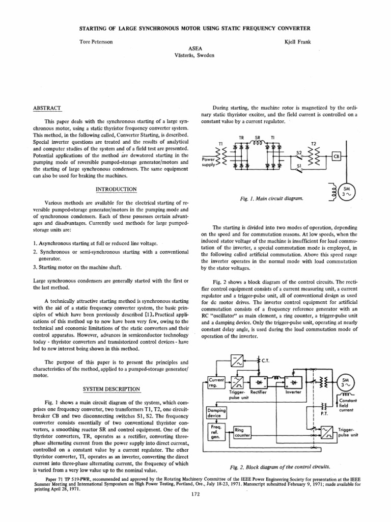Starting Large Motor W-SFC | PDF | Electric Motor | Power Inverter