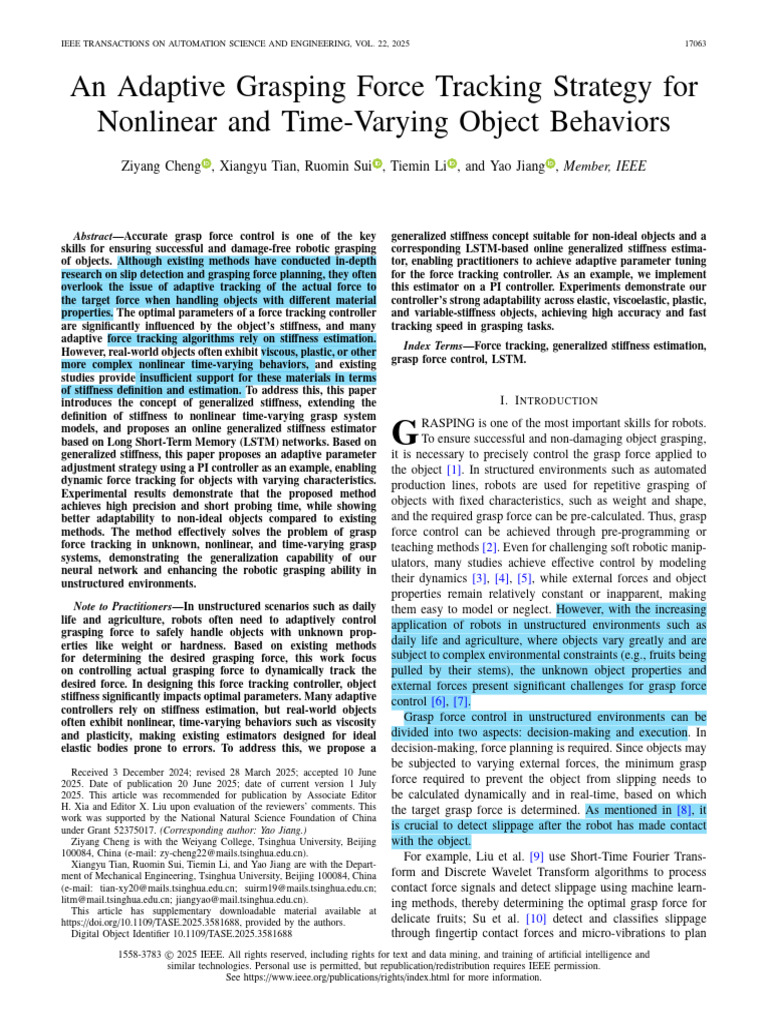 An Adaptive Grasping Force Tracking Strategy For Nonlinear and Time ...