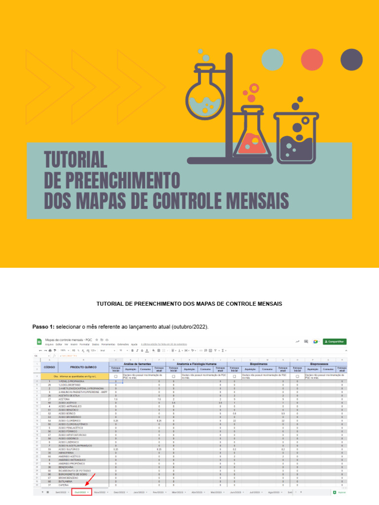 Preenchimento de Mapas de Controle Mensais | PDF