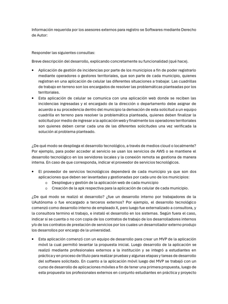 Documentos e Información para Registro de Software - 2025 | PDF | Archivo de computadora | Software