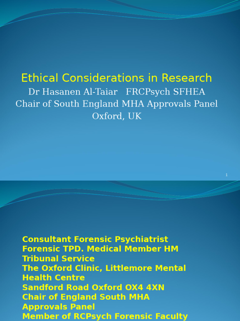 Ethical Considerations in Research RCP Iraq | PDF | Informed Consent | Institutional Review Board