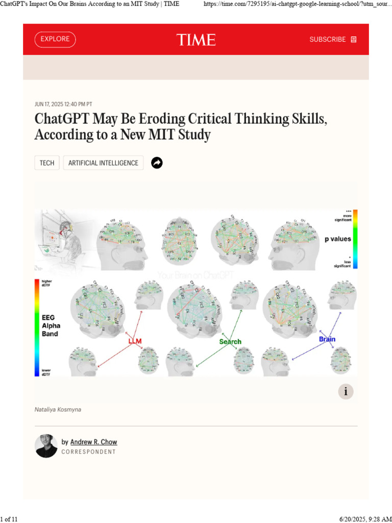 ChatGPT's Erosion of Critical Thinking | PDF | Cognitive Science ...
