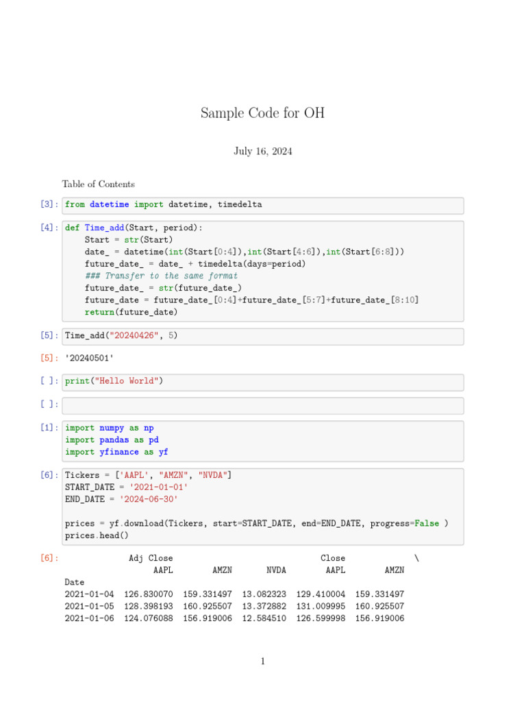 Oh1 Sample Code For OH | PDF