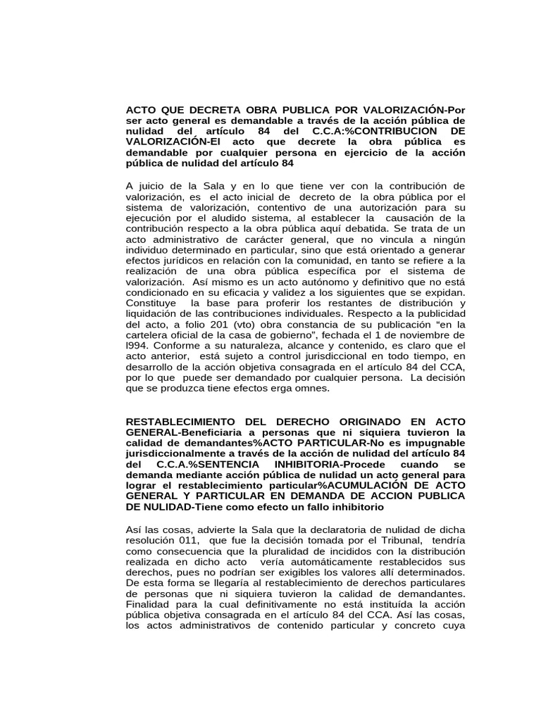 Roberto Uribe R. Valorización Fusa INH | PDF | Sentencia (ley ...