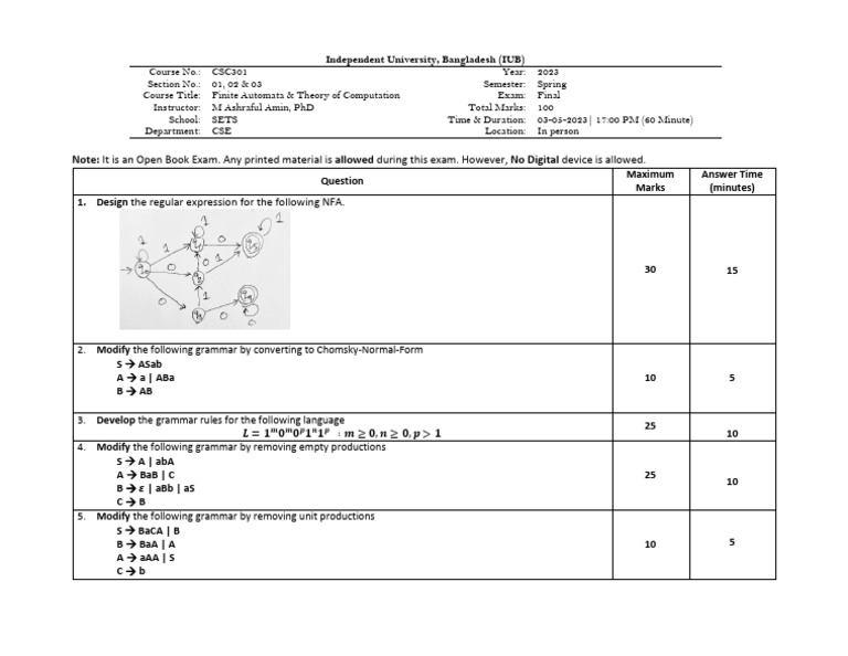 CSC301 2023 SPR Final Qustion | PDF | Theory Of Computation ...