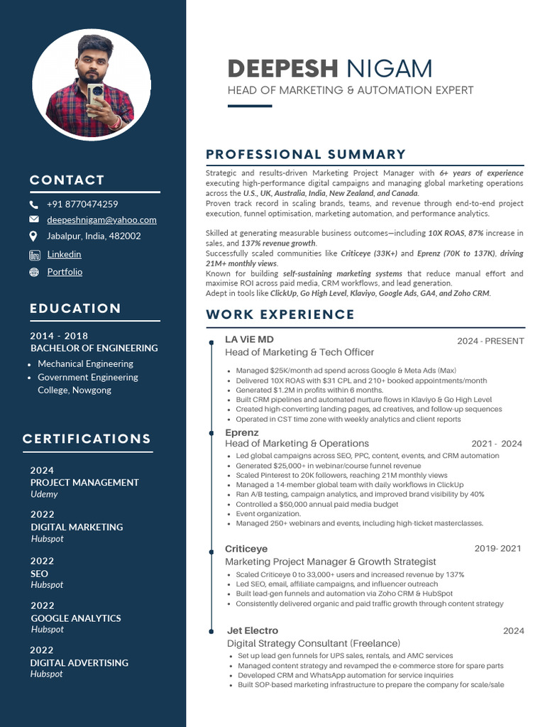 Deepesh Resume July 2025 | PDF | Customer Relationship Management | Search Engine Optimization
