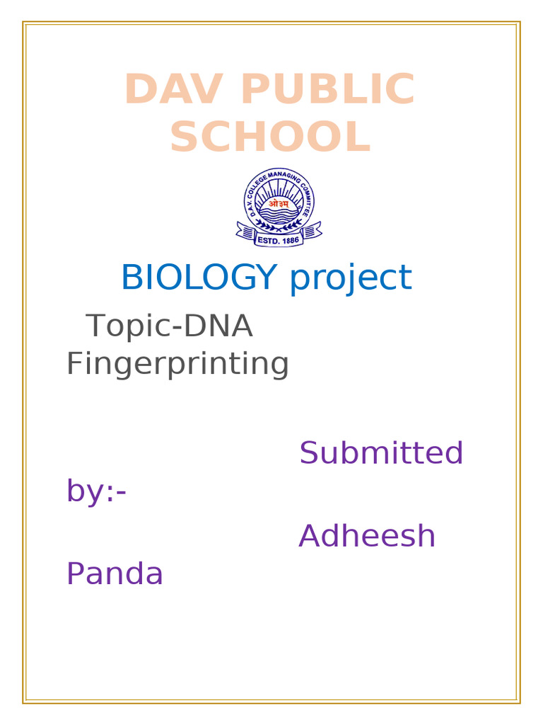 DNA Fingerprinting Project Report | PDF