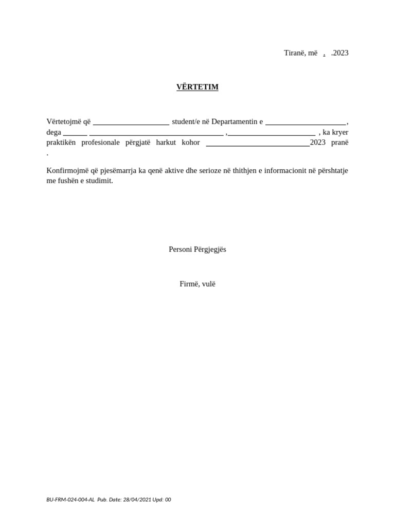 Shembull Vertetimi Praktike | PDF