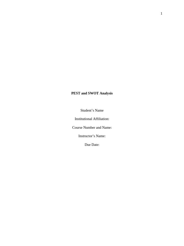 PEST and SWOT Analysis - Edited | PDF | Vegetables | Macroeconomics