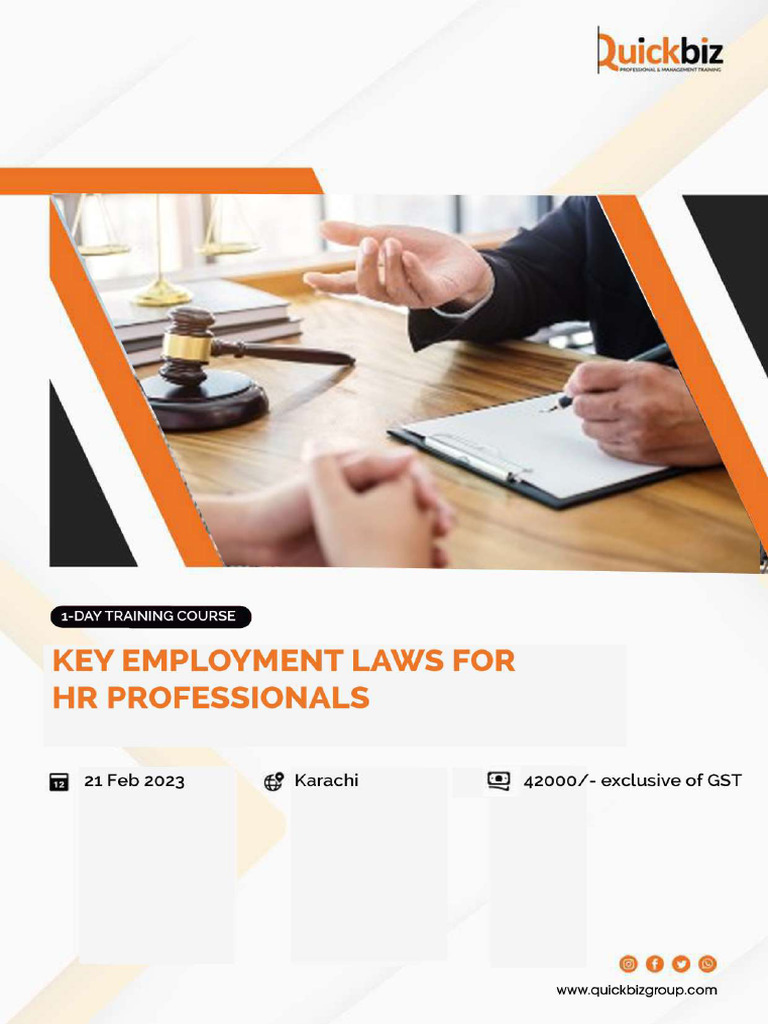 Key Employment Laws For HR Professionals | PDF