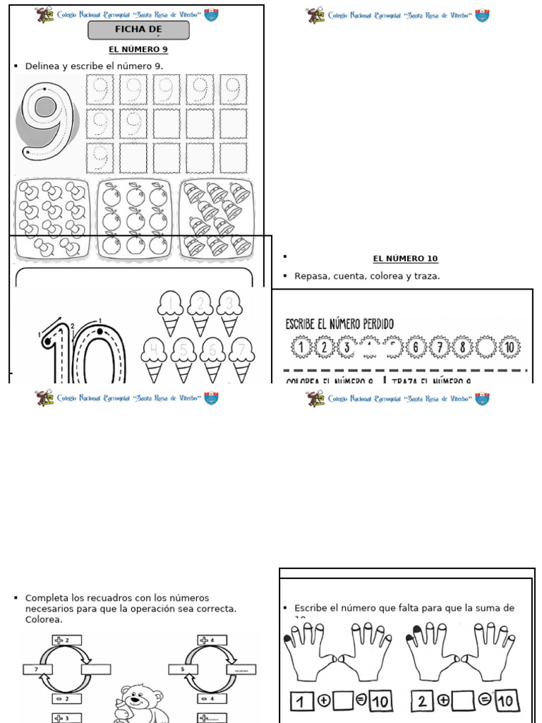 Ficha Numeros 9 y 10 | PDF