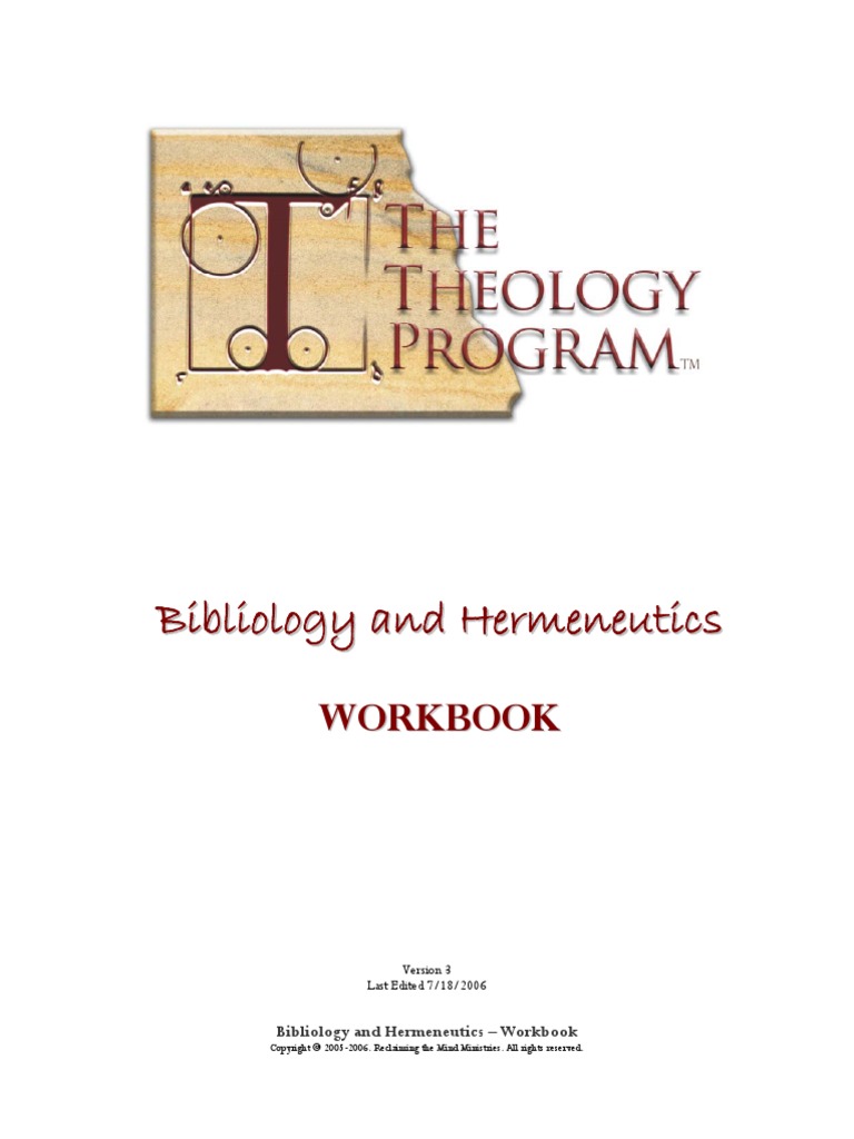 Bibliology & Hermeneutics Workbook Jul 2006 | PDF | Sola Scriptura | Pope