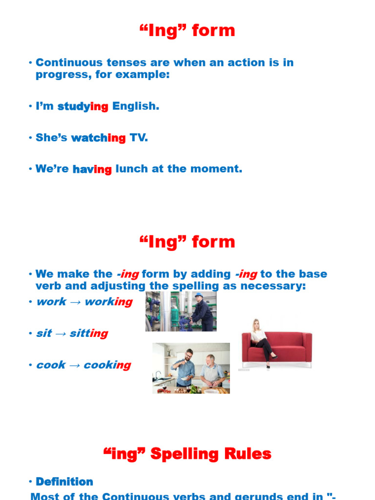 Lesson 3-Ing Form | PDF