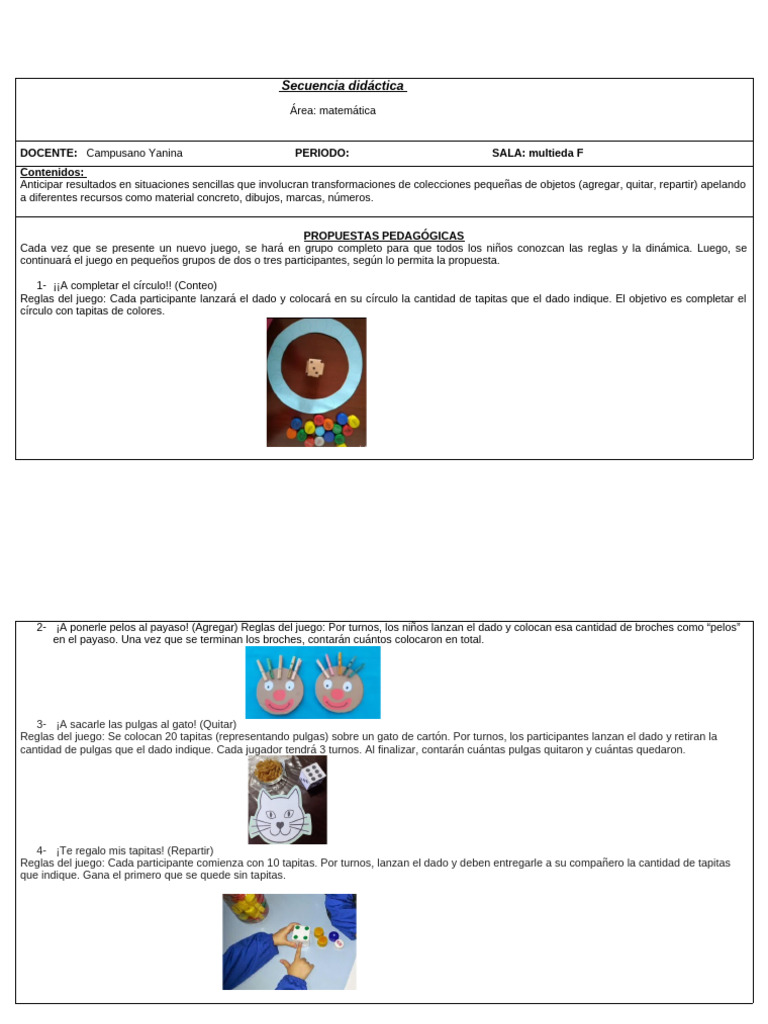 Secuencia Didáctica Matematica Conteo | PDF