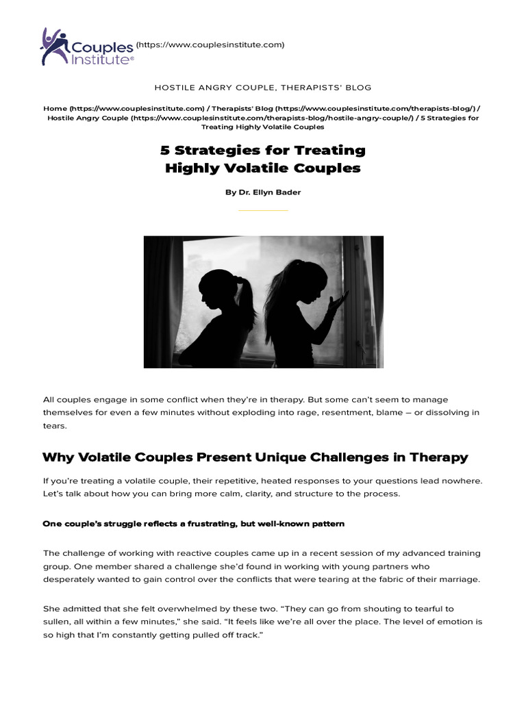 5 Proven Strategies for Treating Highly Volatile Couples | PDF ...