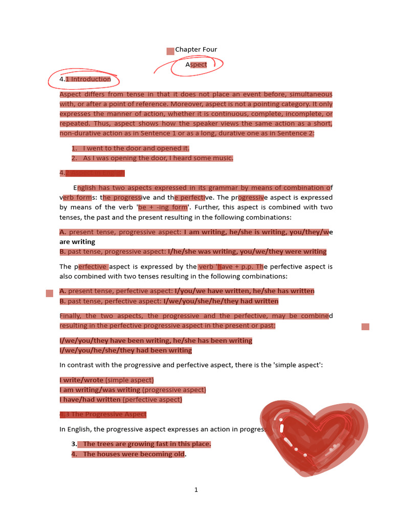 Chapter Four | PDF | Grammatical Tense | Perfect (Grammar)