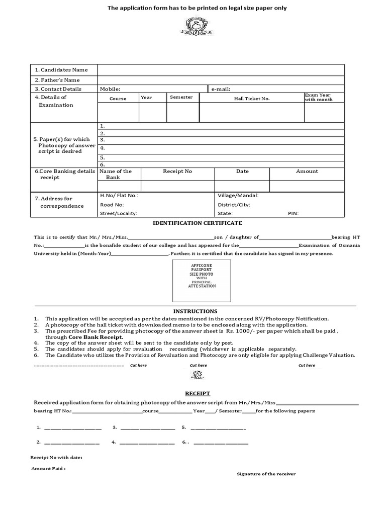 Answersheet Photocopy-Proforma | PDF