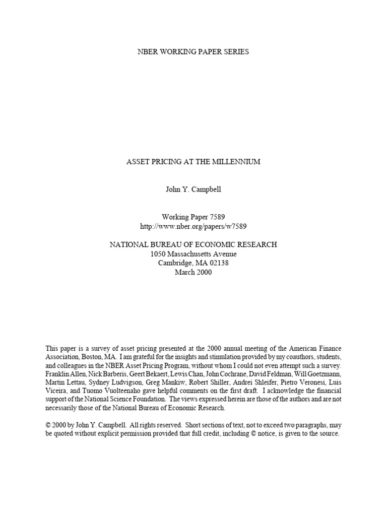 Nber Working Paper Series | PDF | Economics | Economies