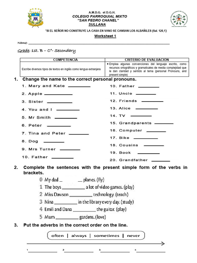 Worksheet 1 - Unit 4 B-C | PDF