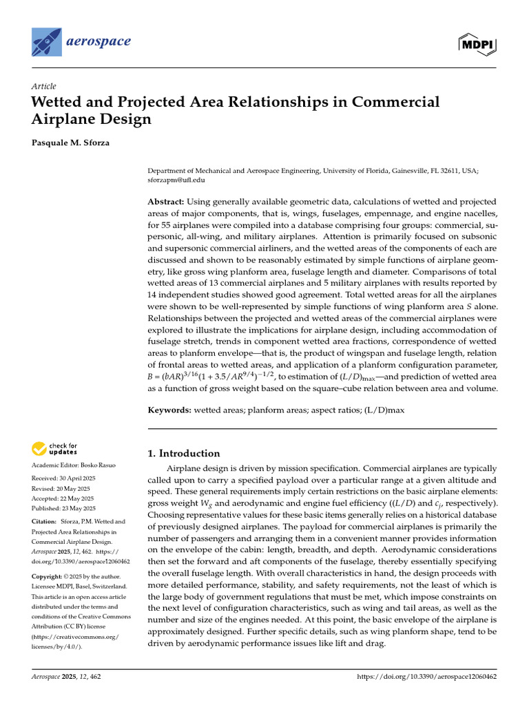 Wetted Area Analysis in Airplane Design | PDF | Airplane | Drag (Physics)