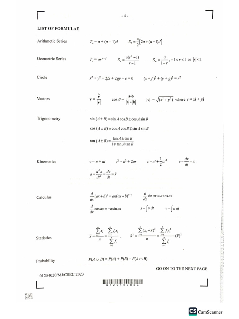 Add Maths Formula | PDF