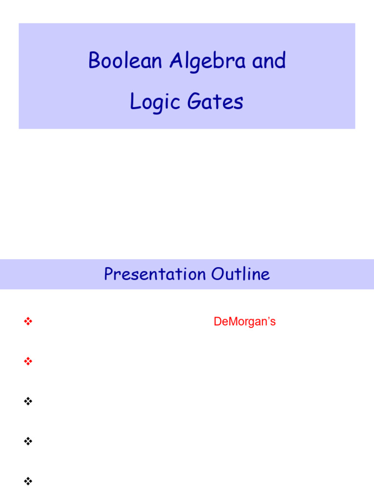 Boolean Algebra and Logic Gates | PDF | Logic Gate | Boolean Algebra