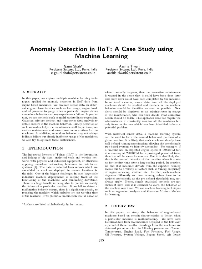 Anomaly Detection in IIoT Using ML | PDF | Machine Learning | Cluster ...