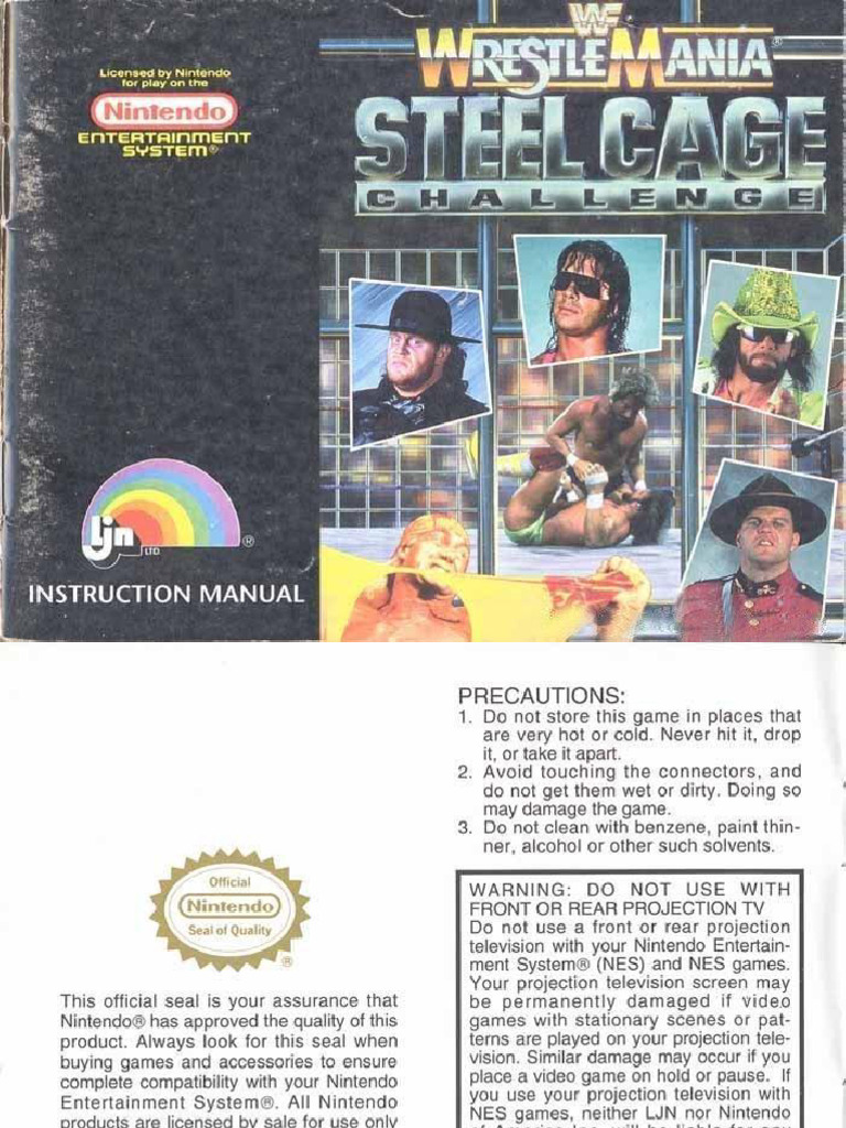 WWF WrestleMania Steel Cage Challenge Game Manual | PDF