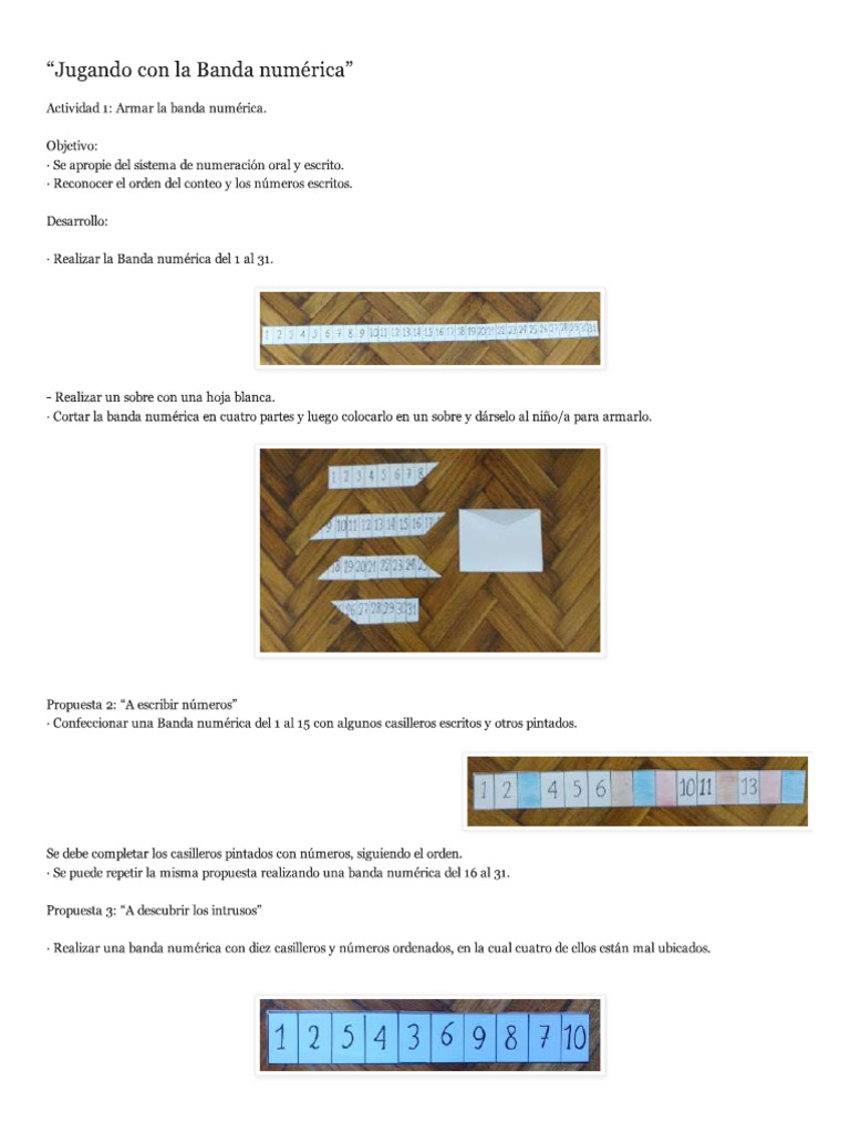 Actividades Con Banda Numerica Primer Grado | PDF