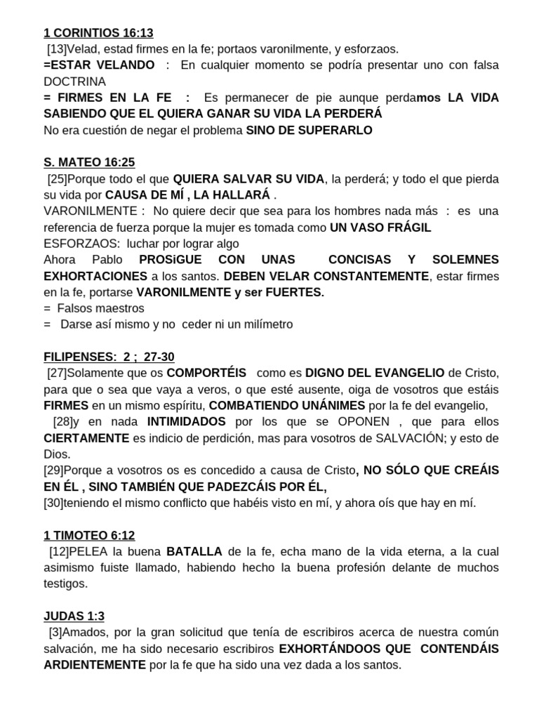 Exhortaciones de Pablo en 1 Corintios 16 | PDF | Primera epístola a los ...