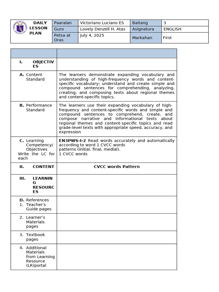 q1 w3 d5 DLP g3 English | PDF | Learning | Human Communication