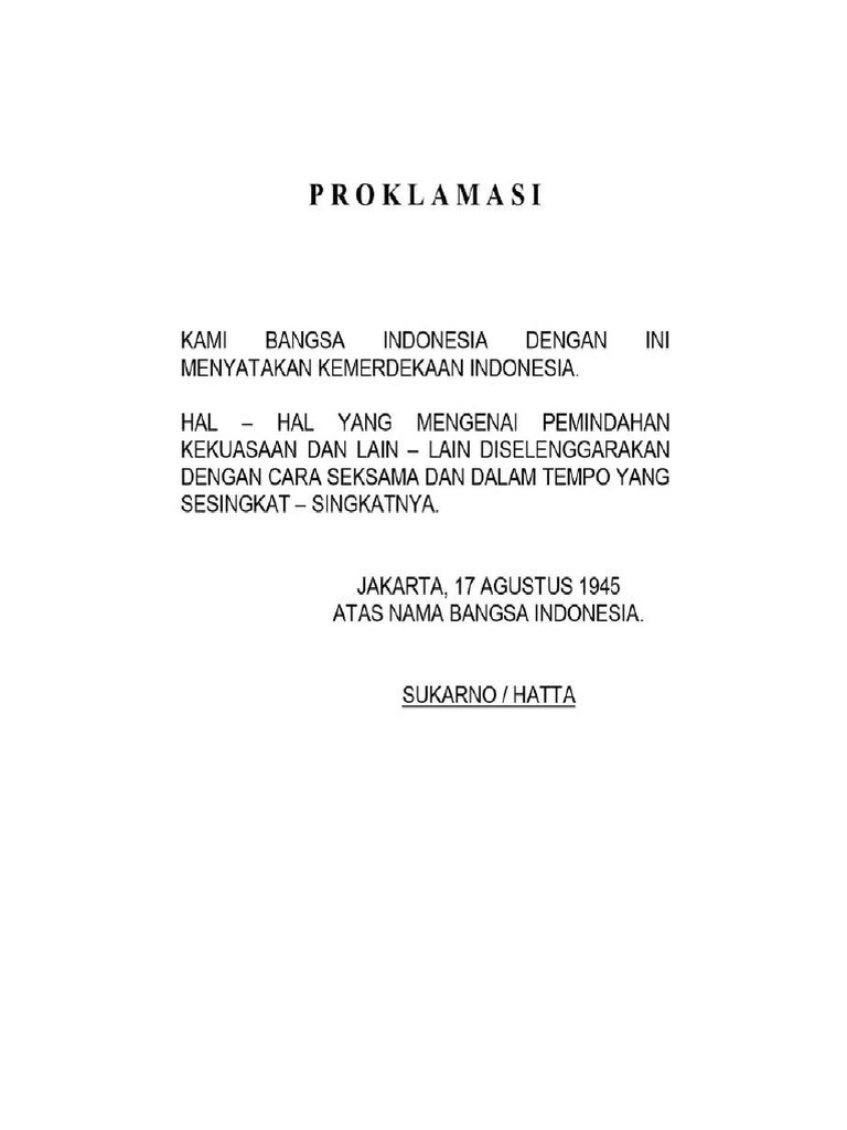 Teks Proklamasi | PDF