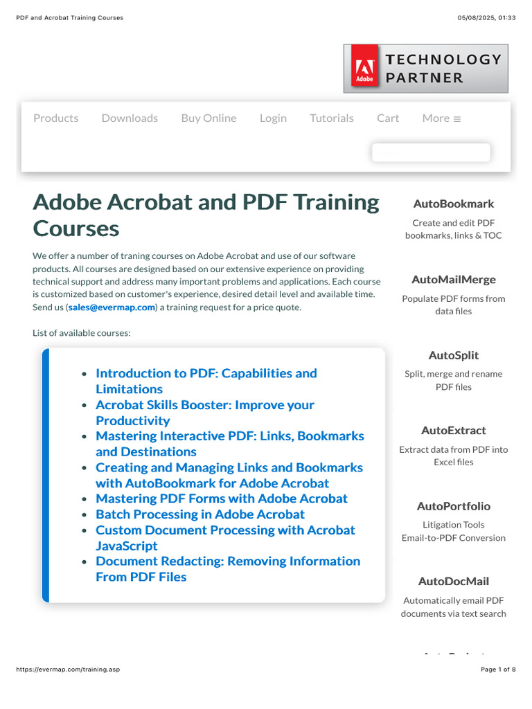 PDF and Acrobat Training Courses | PDF | Information Technology ...