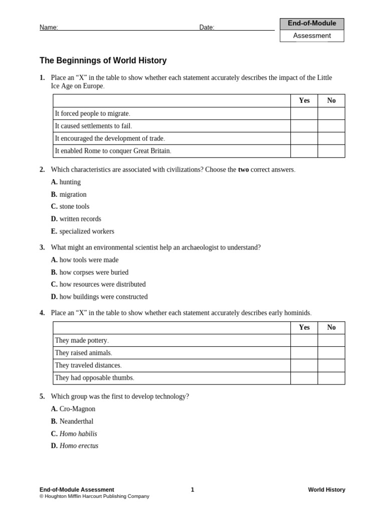 Warren, Adam - Module I Assessment | PDF | Homo | Paleolithic