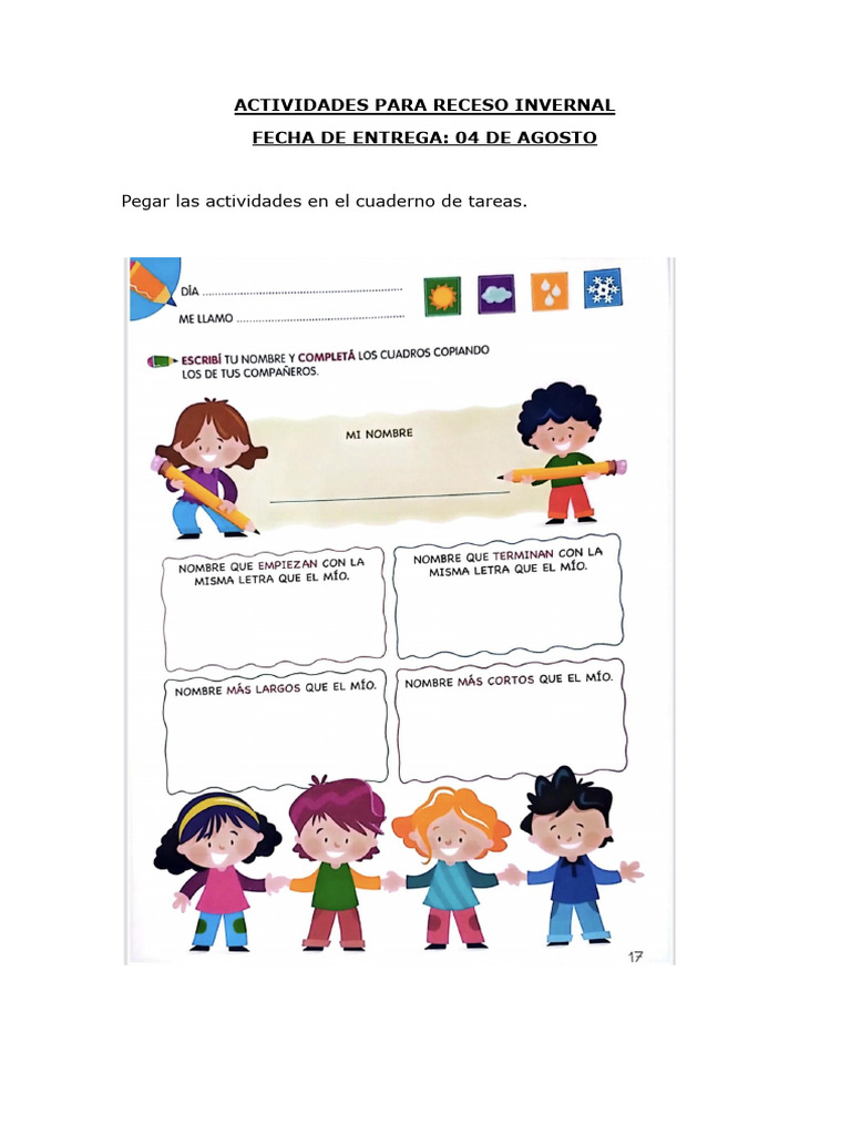 Cuadernillo Receso Invernal | PDF