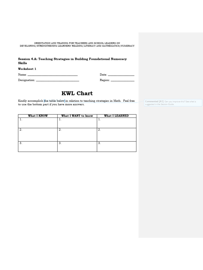 3 - TEACEP - Session4.A - Worksheet1 New | PDF