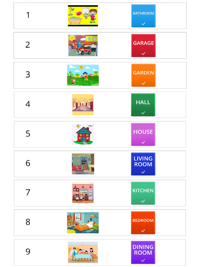 Game - Parts of The House (Wordwall) | PDF