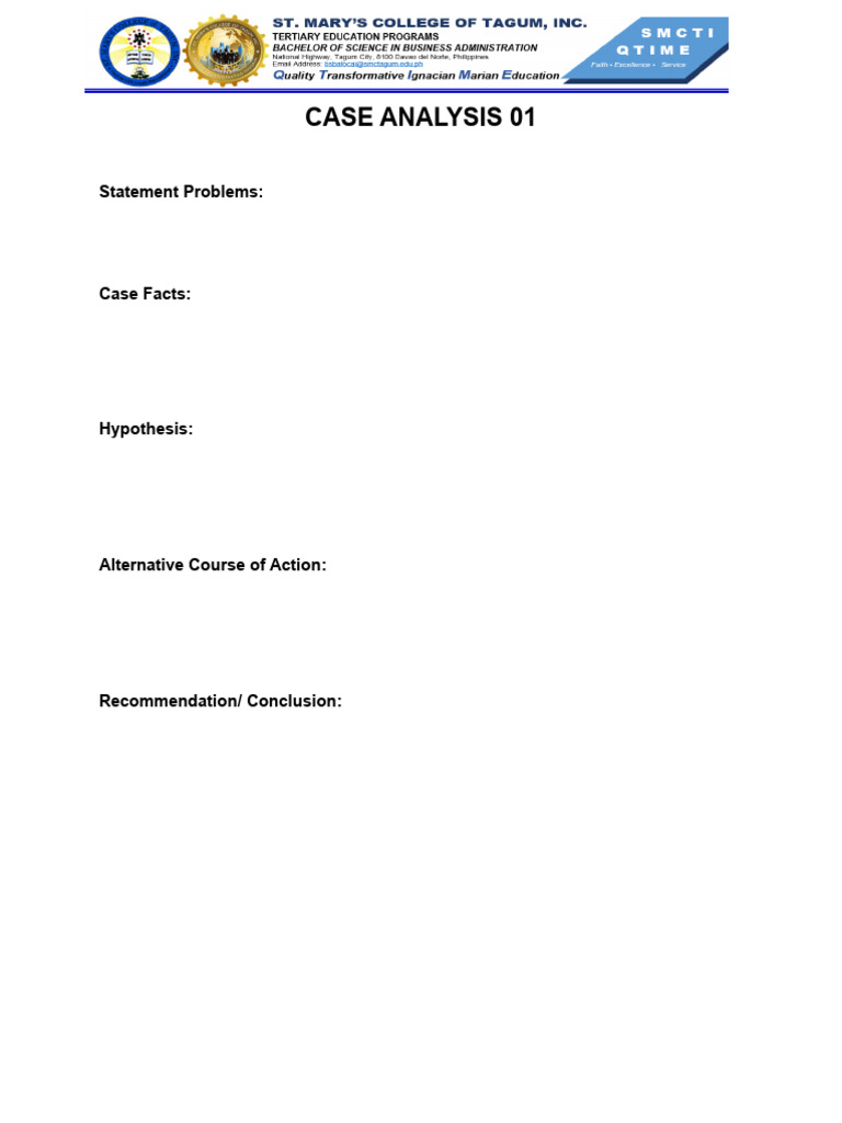 Case Analysis Template | PDF