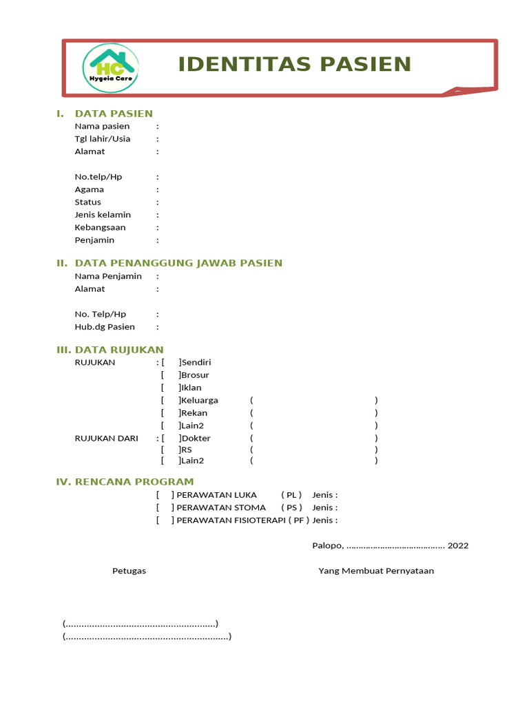Identitas Pasien | PDF