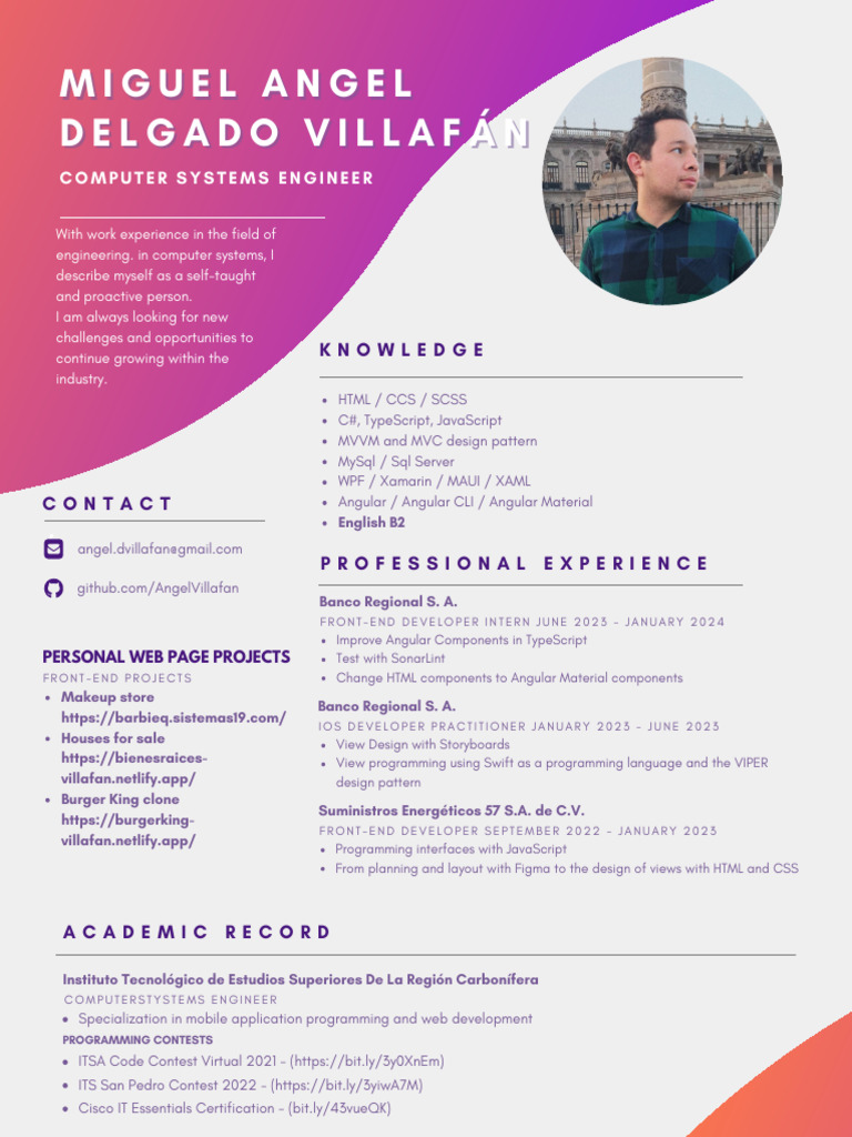 Miguel Angel Delgado: Software Engineer | PDF | Information Technology ...