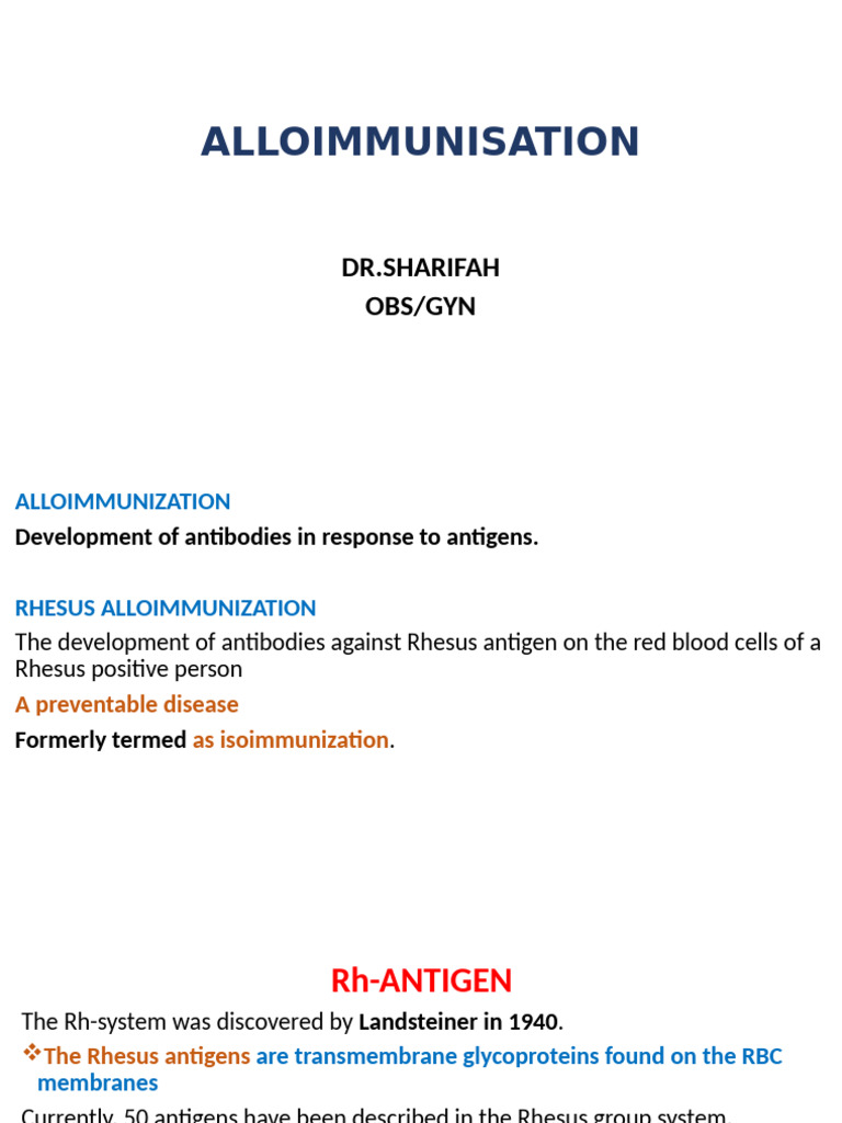 Rhesus Isoimmunisation | PDF | Blood Type | Antibody