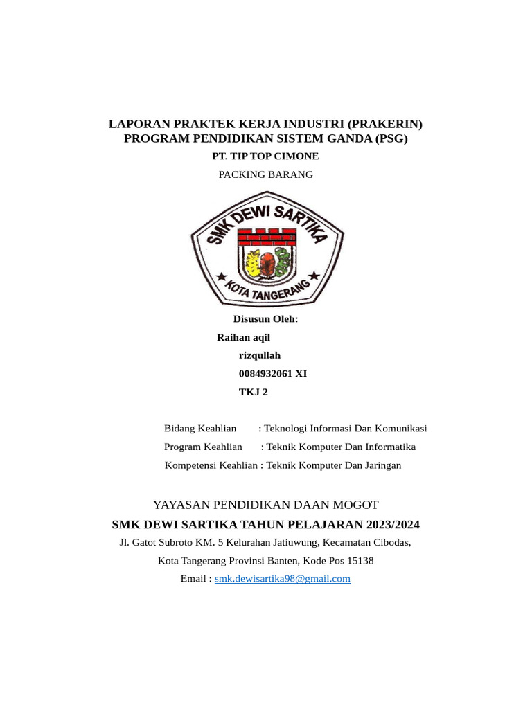 Bagi Laporan Raihan Aqil Rizqullah New | PDF