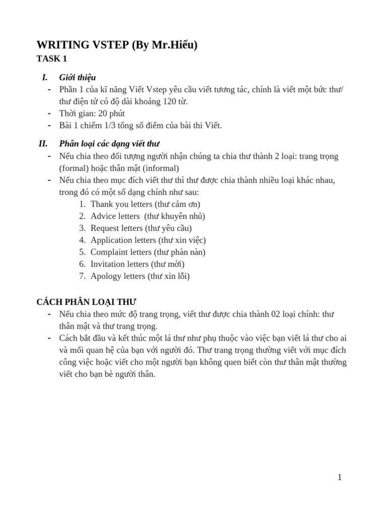 Writing Vstep Hs | PDF
