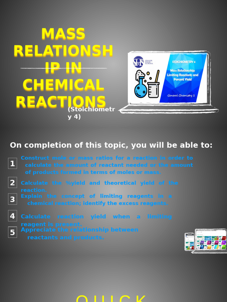 Module 3 - Lesson 3&4 - Reaction Stoichiometry & %yield) Theoretical ...