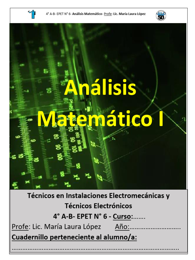 Cuadernillo 4to A B EPET 6 2025 | PDF | Función (Matemáticas) | División (Matemáticas)