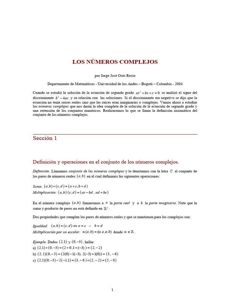 Comple Jos | PDF | Número complejo | Ecuaciones