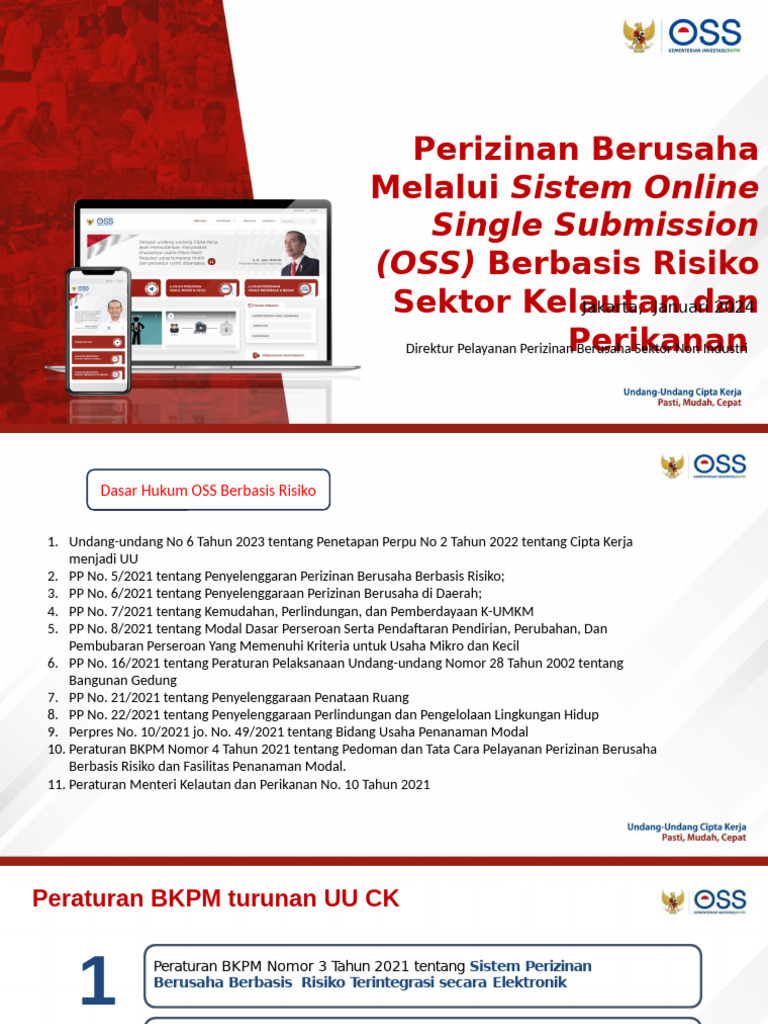 Paparan KKP Kendala Migrasi Data Ke OSS RBA (20240103 - 103213) | PDF