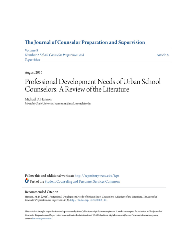 Urban School Counselors' Development Needs | PDF